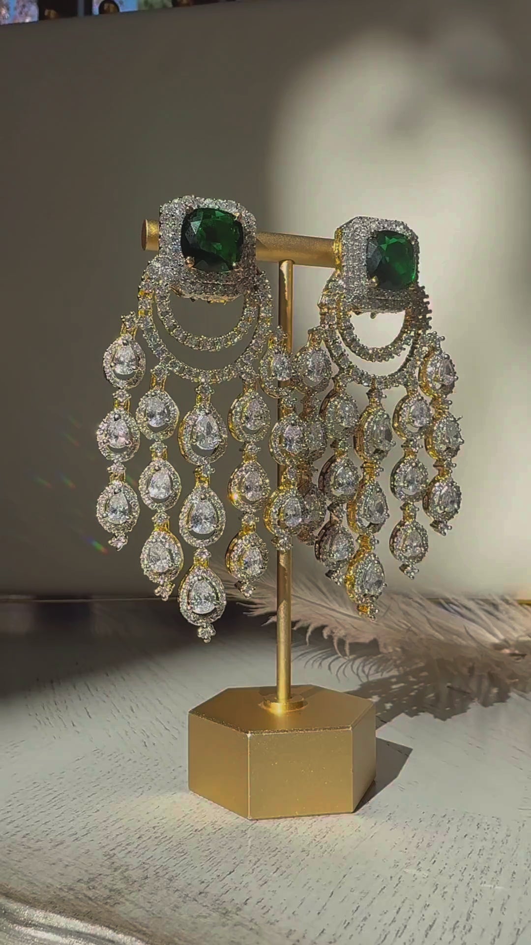 Nima Earrings - Emerald – á La Couture